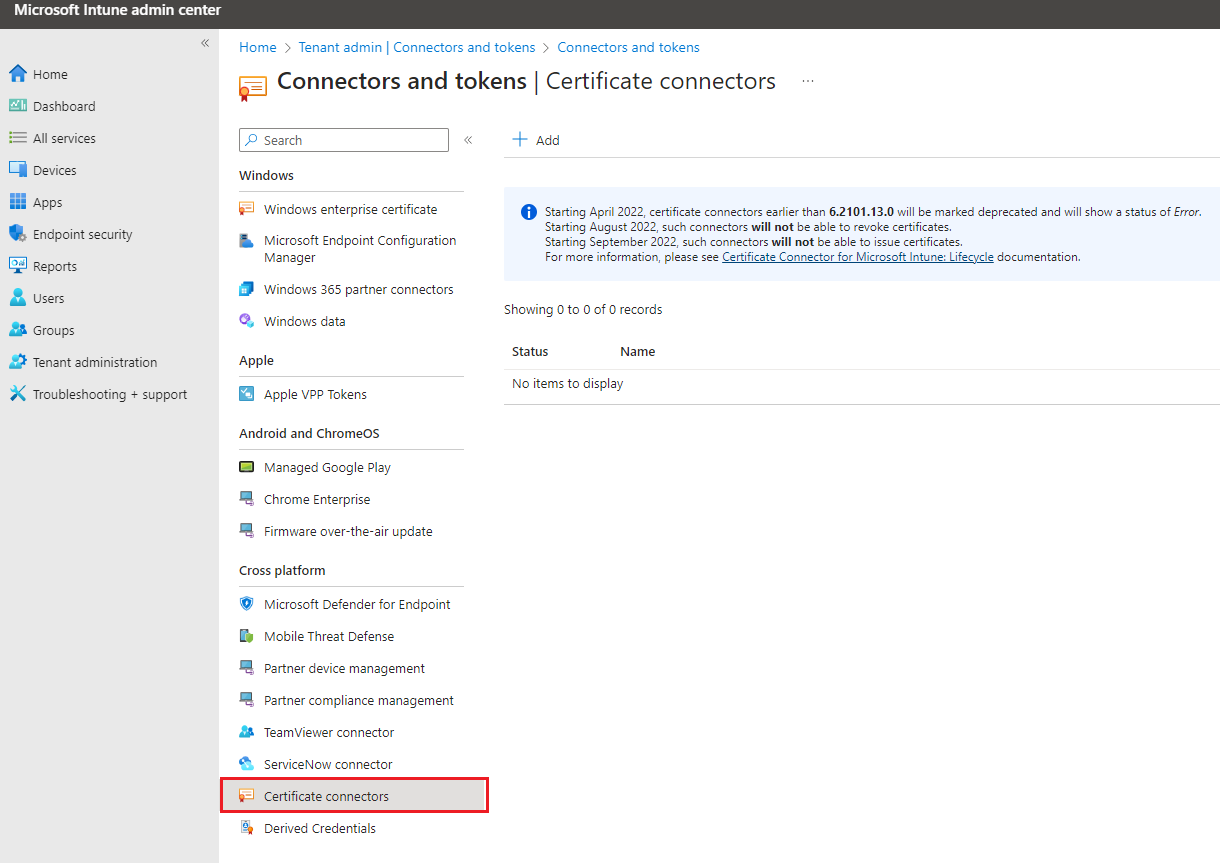 Intune Certificate Connector Installation And Configuration